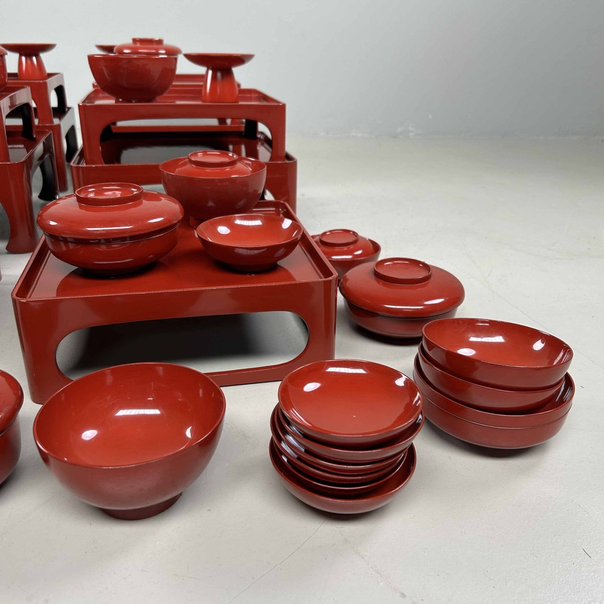 Vintage Japanese Ceremonial Set of Urushi Lacquerware, 1920s, Set of 56 ...