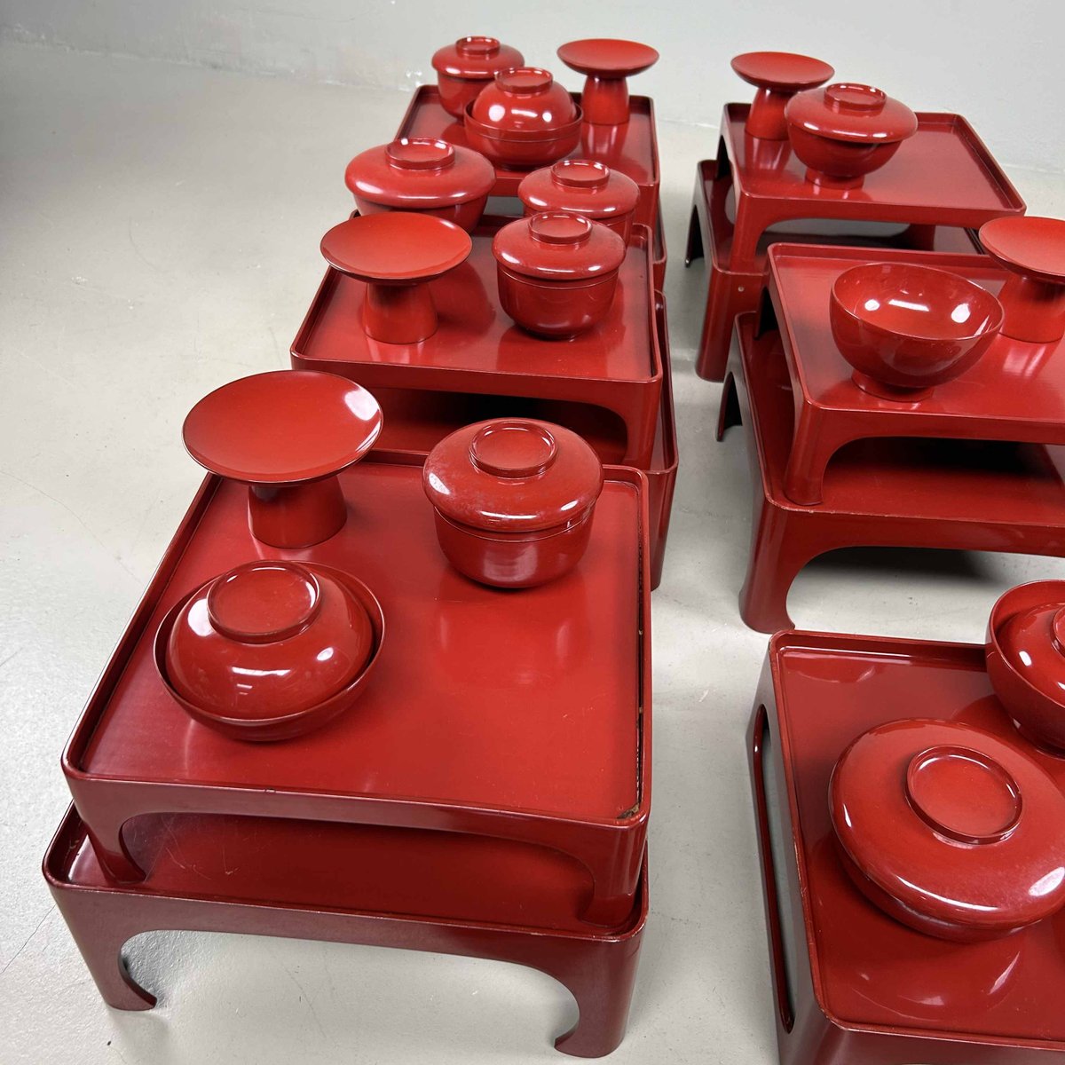 Vintage Japanese Ceremonial Set of Urushi Lacquerware, 1920s, Set of 56 ...