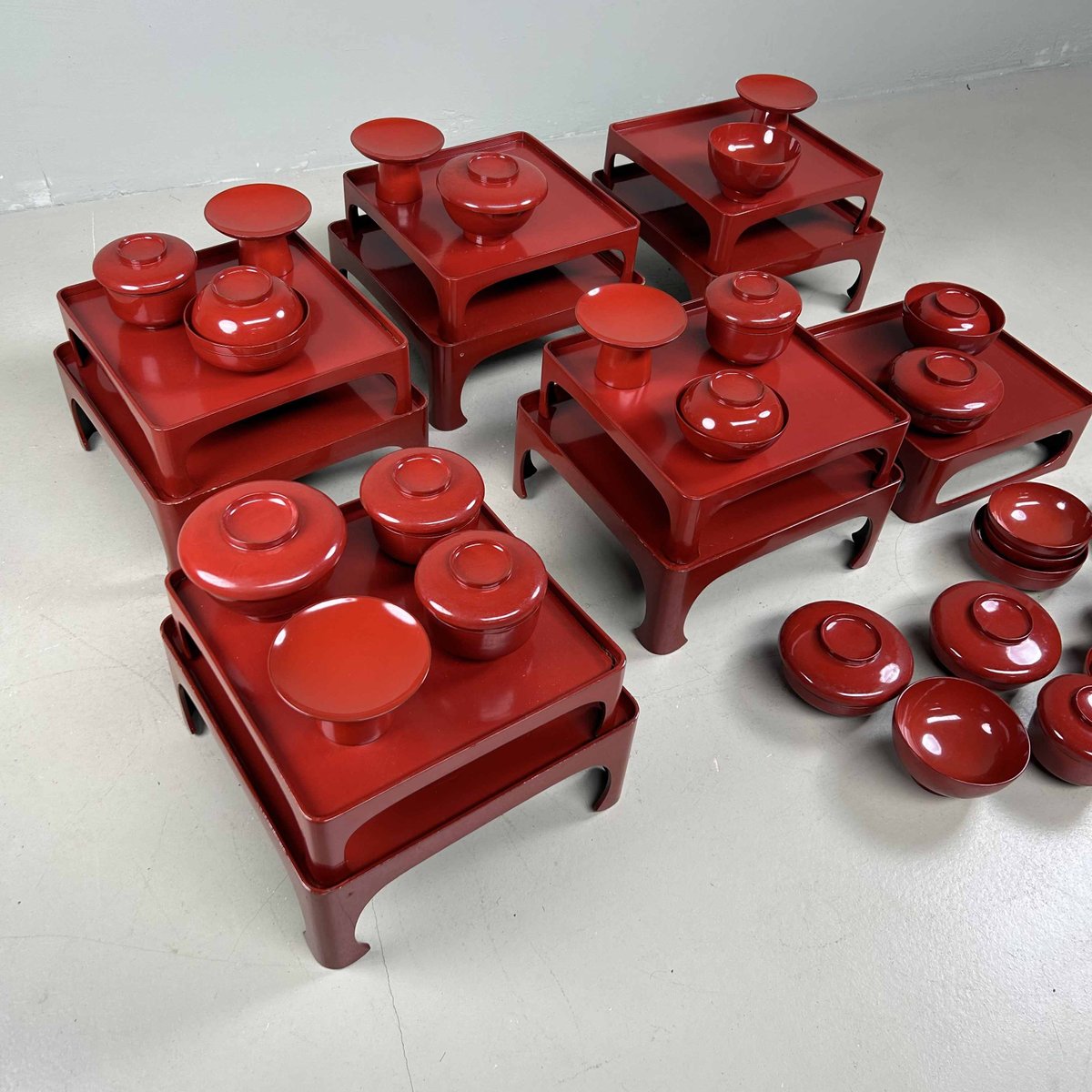 Vintage Japanese Ceremonial Set of Urushi Lacquerware, 1920s, Set of 56 ...