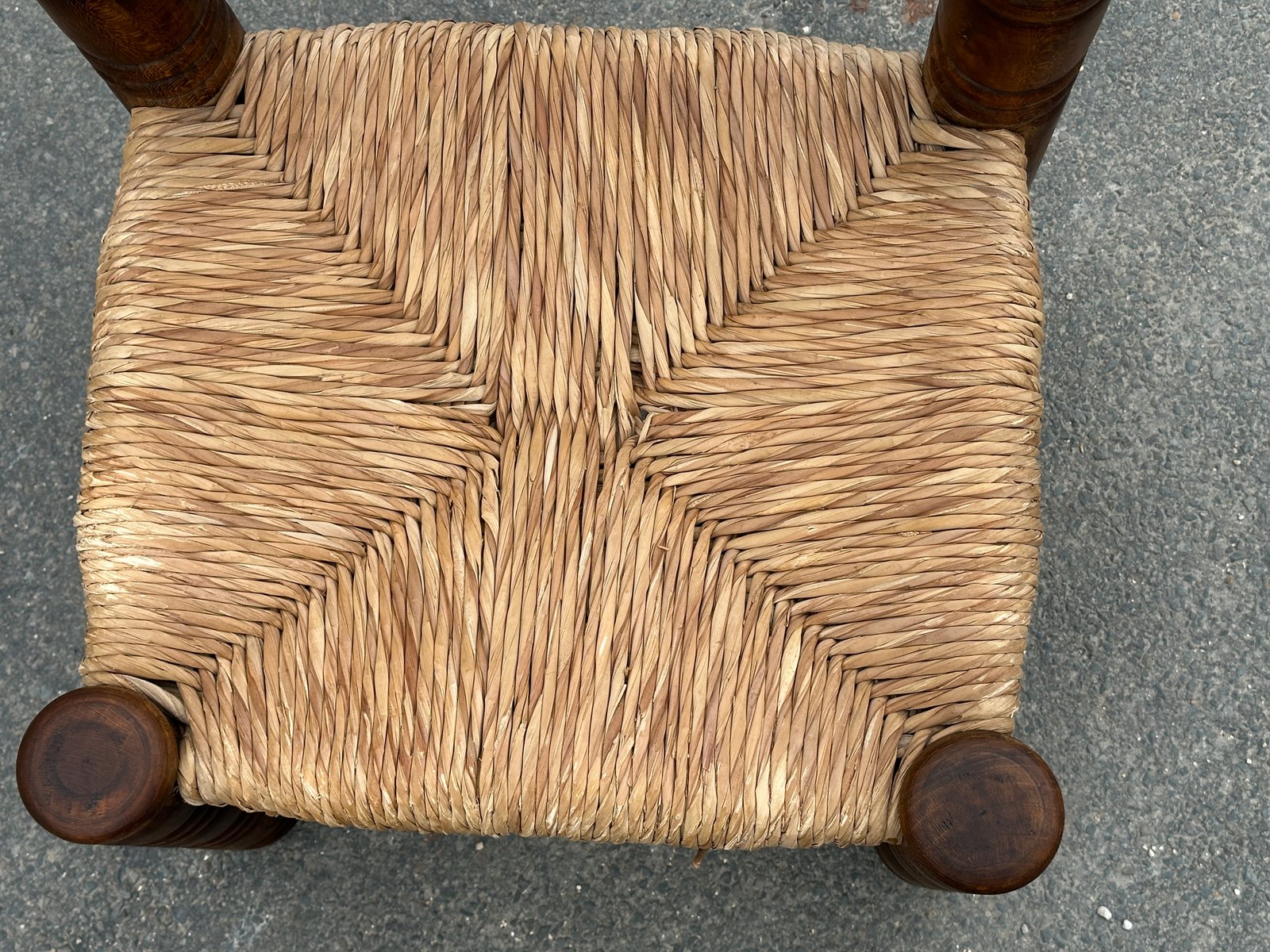 Vintage Oak and Straw Coffee Chair, 1960s for sale at Pamono