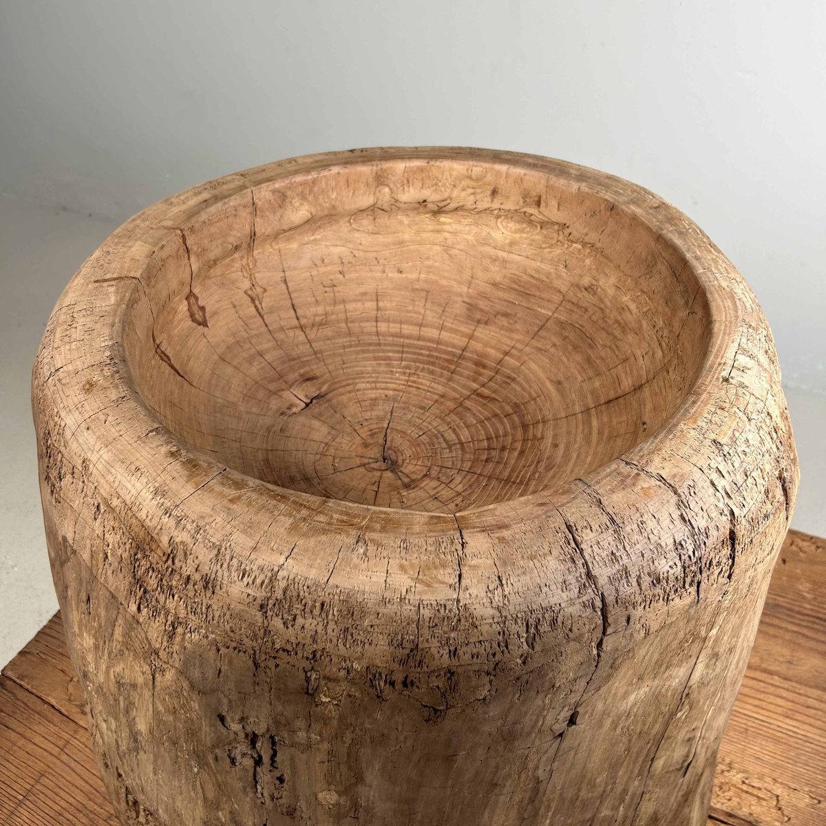 Late Meiji Period Minimalist Japanese Mochi-Tsuki Usu Rice Mortar for ...