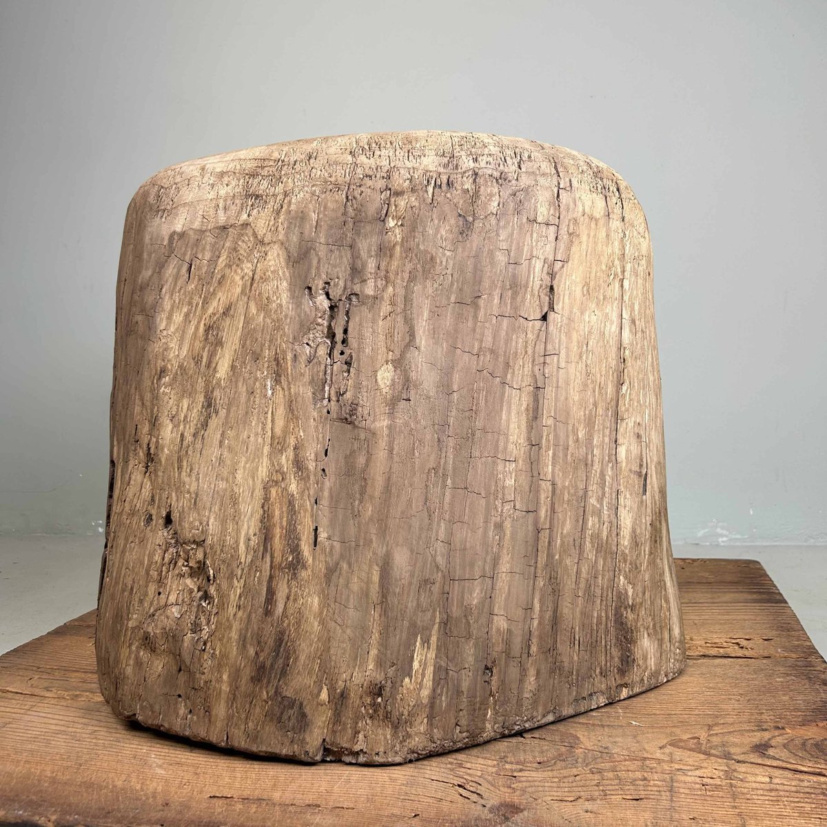 Late Meiji Period Minimalist Japanese Mochi-Tsuki Usu Rice Mortar for ...