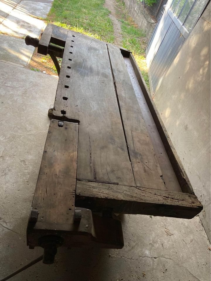 Antique Carpenters Workbench with Drawer and Shelf, 1860s for sale at ...