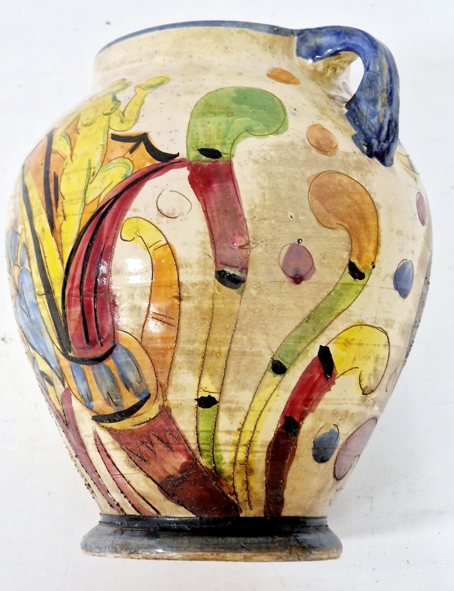 Italian Majolica Faience Art Ceramic Vase, Assisi, Italy, 1920s for ...