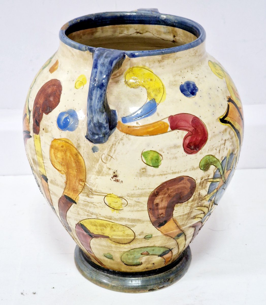 Italian Majolica Faience Art Ceramic Vase, Assisi, Italy, 1920s for ...