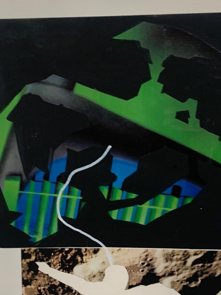 Renato Volpini, Space Scene, 1969, Collage and Tempera for sale at Pamono