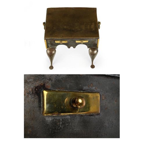 19th Century Fireplace Stool in Cast Iron and Brass for sale at Pamono