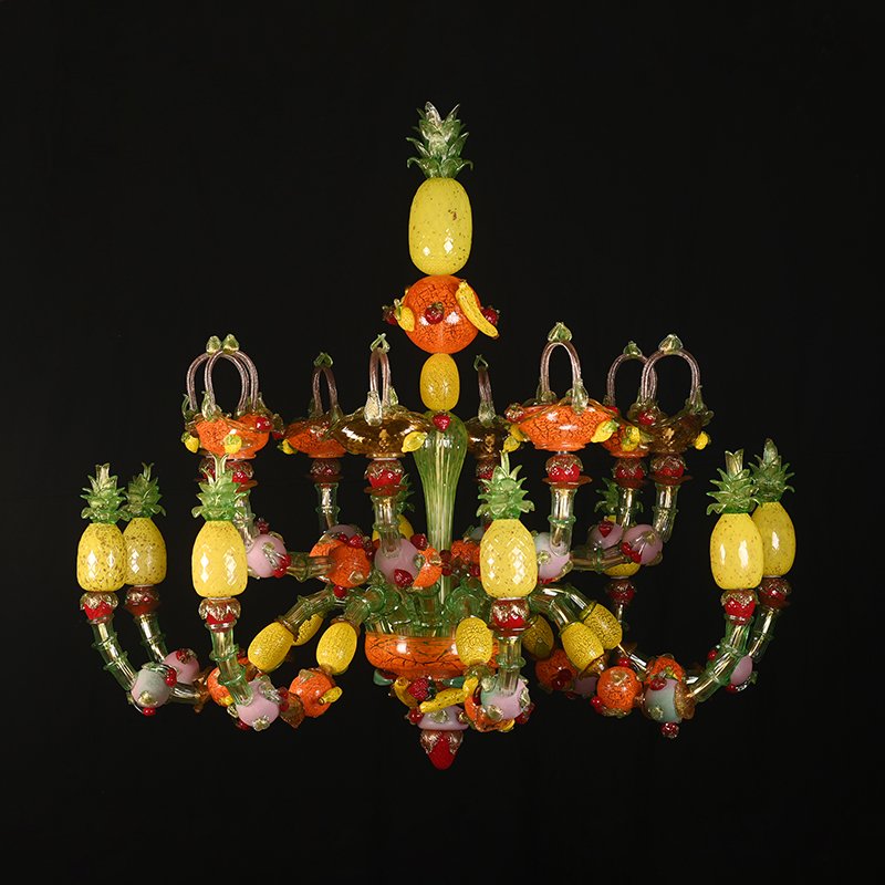 Fruit Chandelier with 16 Polychrome Lights in Murano Glass, 1980s for ...