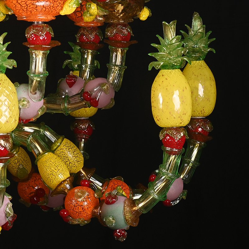 Fruit Chandelier with 16 Polychrome Lights in Murano Glass, 1980s for ...