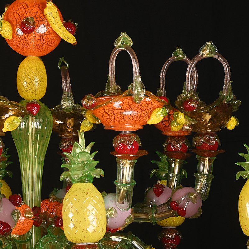 Fruit Chandelier with 16 Polychrome Lights in Murano Glass, 1980s for ...