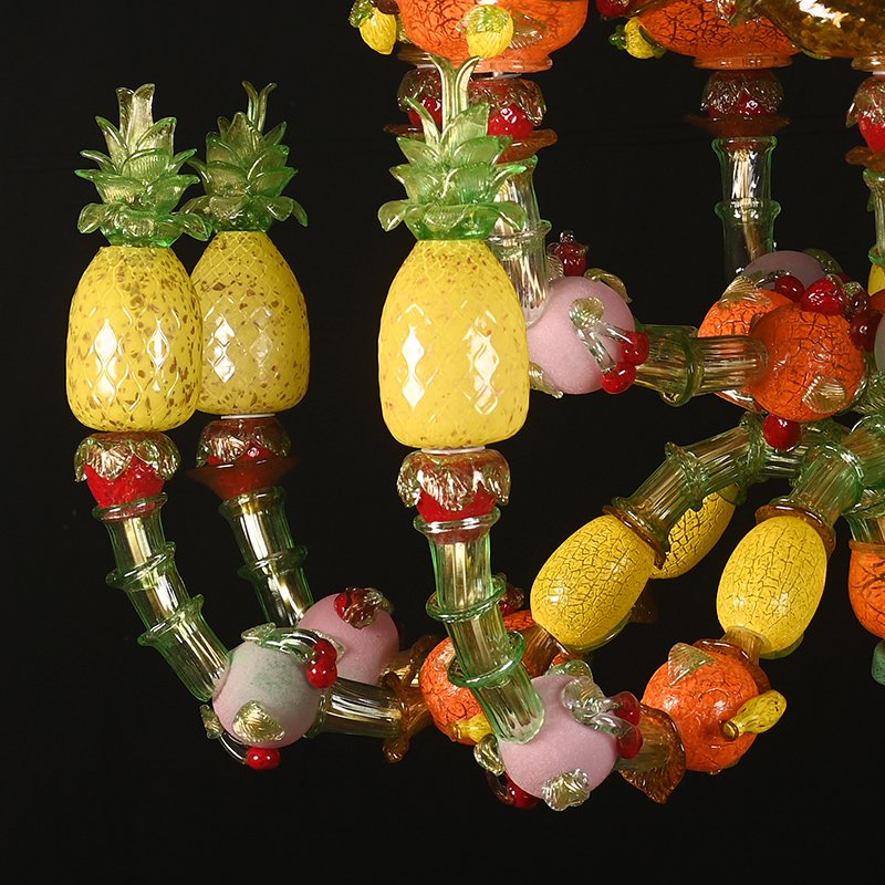 Fruit Chandelier with 16 Polychrome Lights in Murano Glass, 1980s for ...