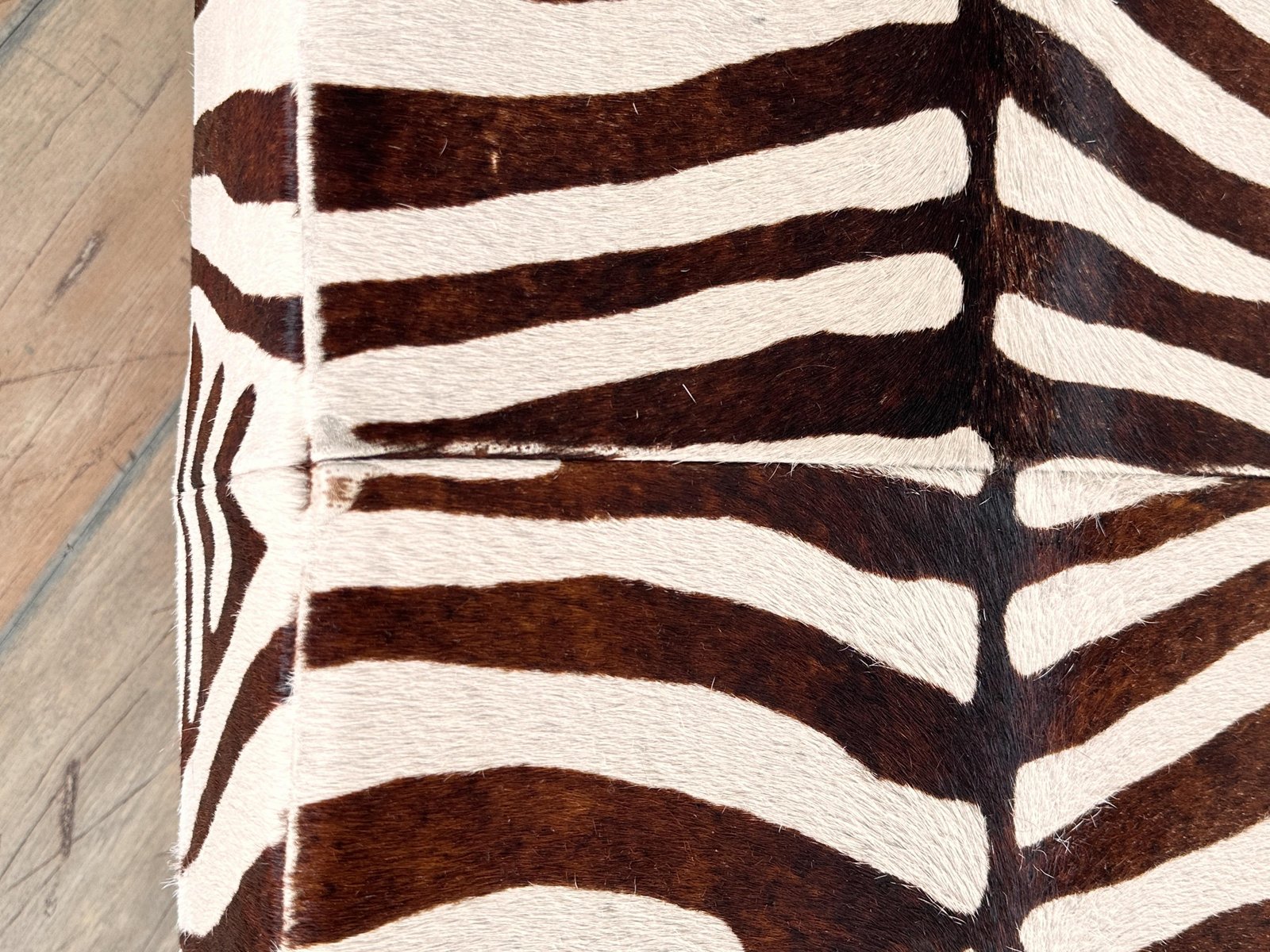 Modern Zebra Print Cowhide Upholstered Ottoman Bench, 2000s for sale at ...