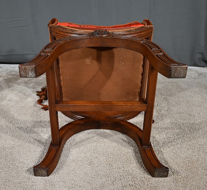 Renaissance Style Curule Chair in Walnut, Late 19th Century for sale at ...