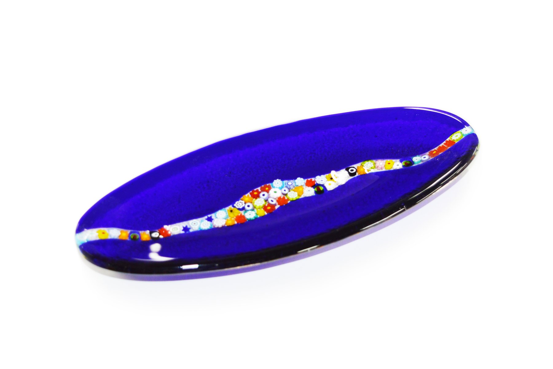 Oval Cascata C20 Cobalt Blue Murano Glass Plate by Birello for sale at ...
