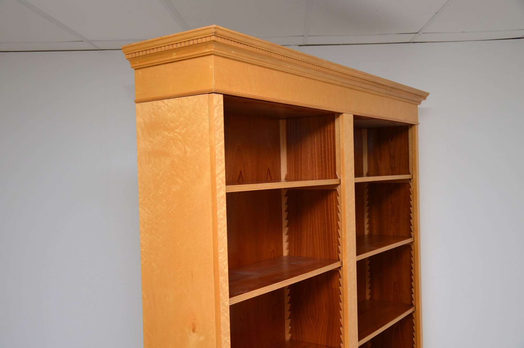 Victorian Birds Eye Maple Open Bookcase, 1950s for sale at Pamono