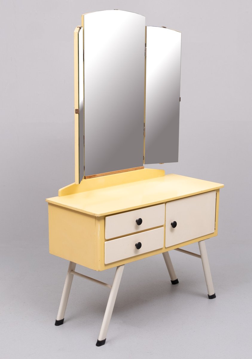 Dressing Table with Folding Mirror, 1950s for sale at Pamono