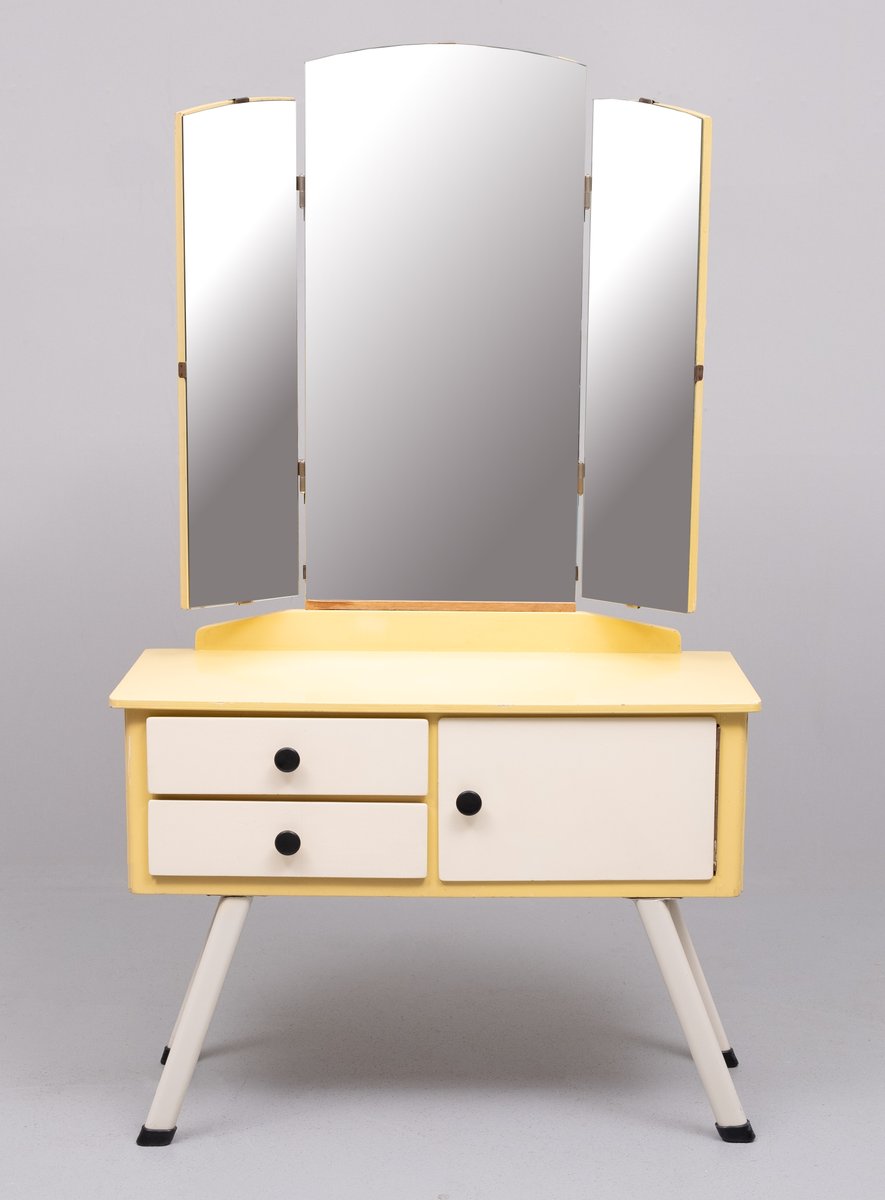 Dressing Table with Folding Mirror, 1950s for sale at Pamono