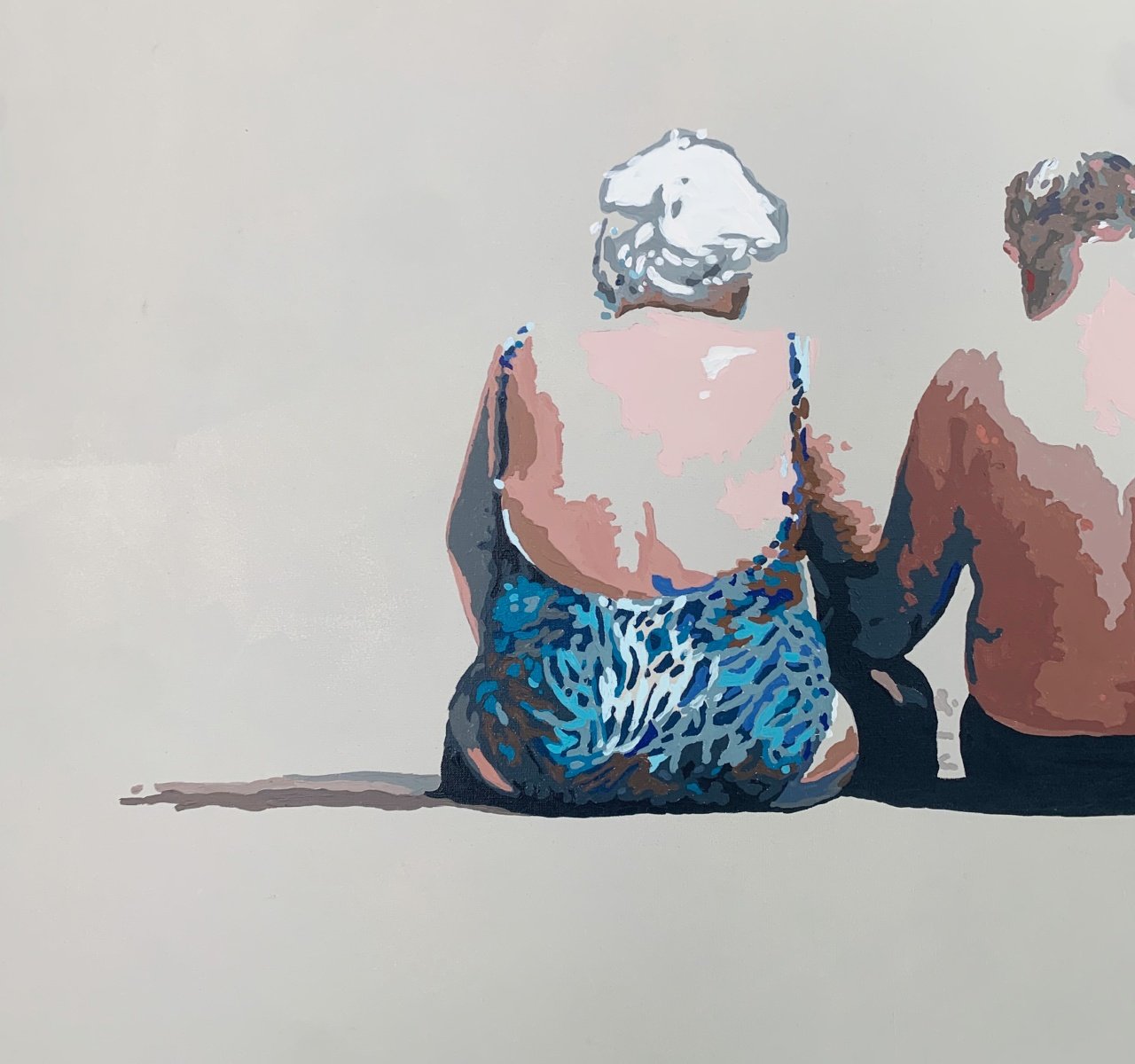 Joanna Woyda, The Beach: A Couple, 2024, Acryl auf Leinwand bei Pamono kaufen