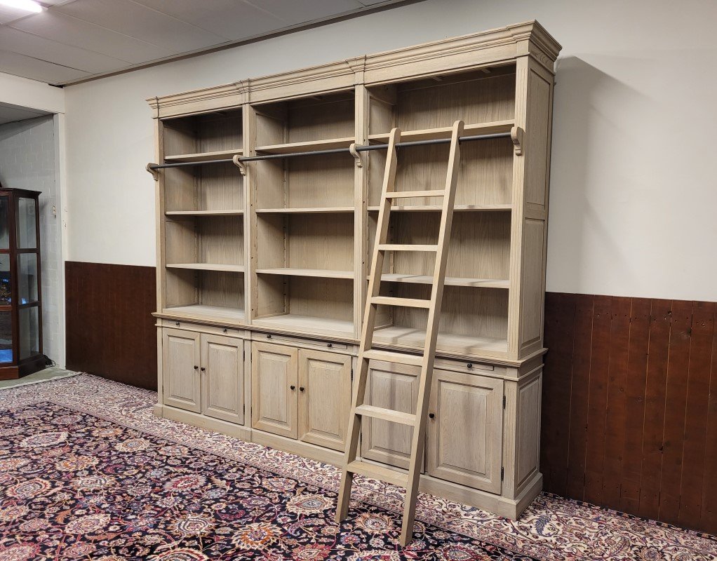 English Classic Rustic White Oak Library Cabinet for sale at Pamono