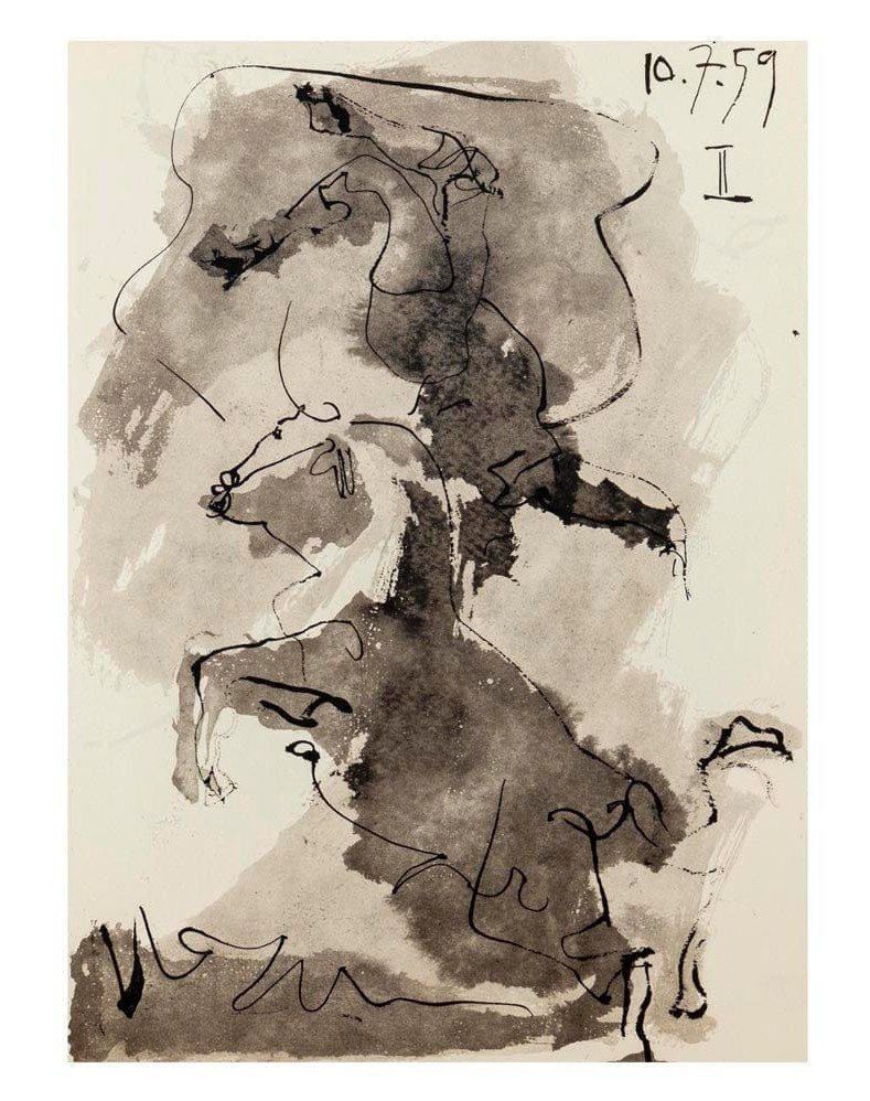 Pablo Picasso, The Bull Fighting, 1961, Lithograph for sale at Pamono