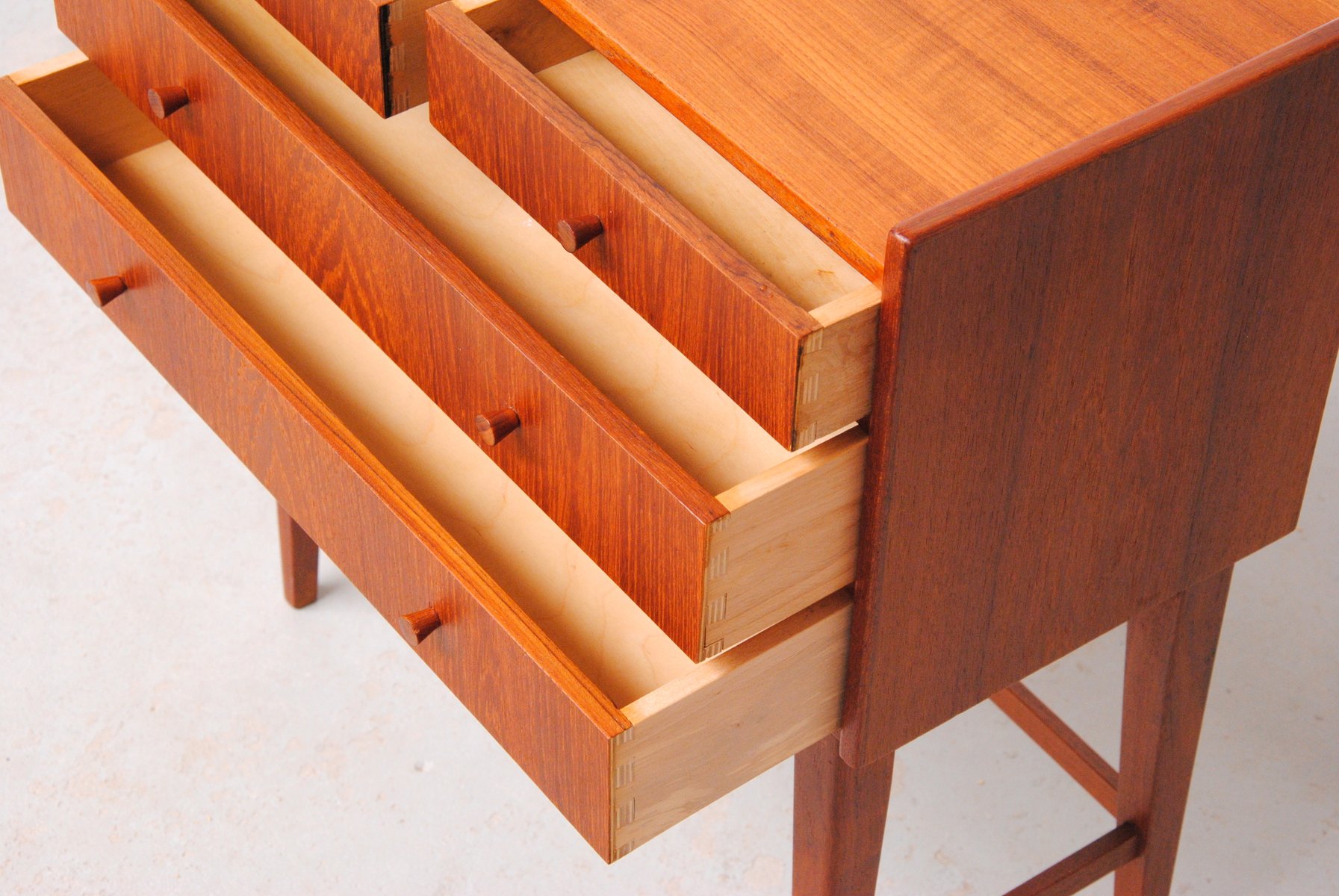 Fully Restored and Refinished Small Vintage Danish Teak Dressers, 1960s ...