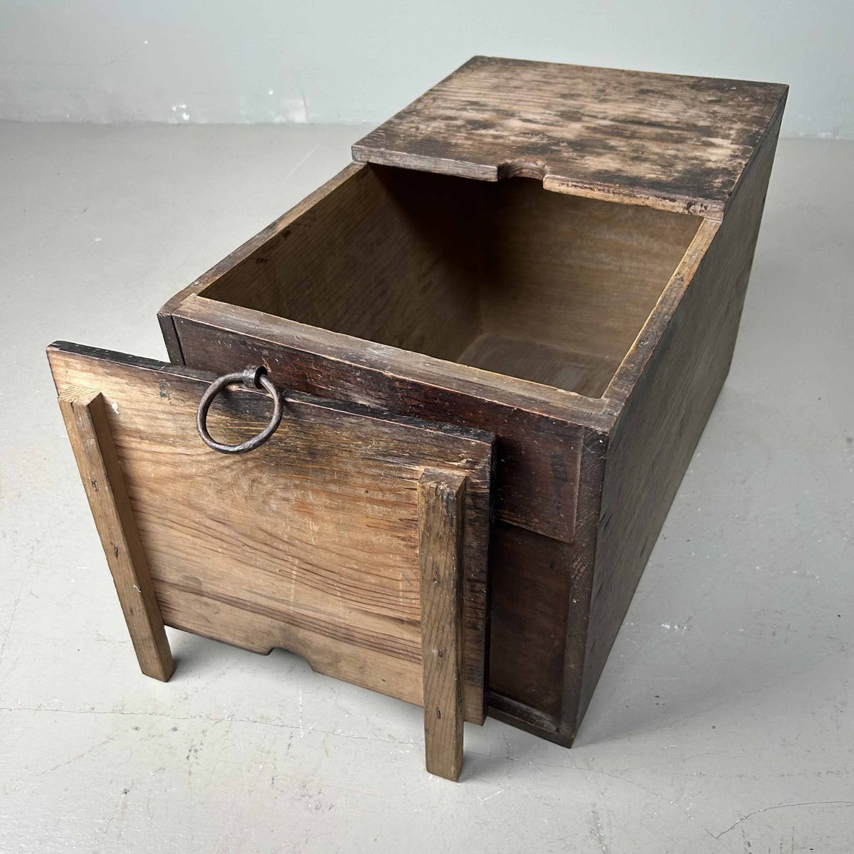 Antique Wooden Zenibako Temple Offering Box, 1890s for sale at Pamono