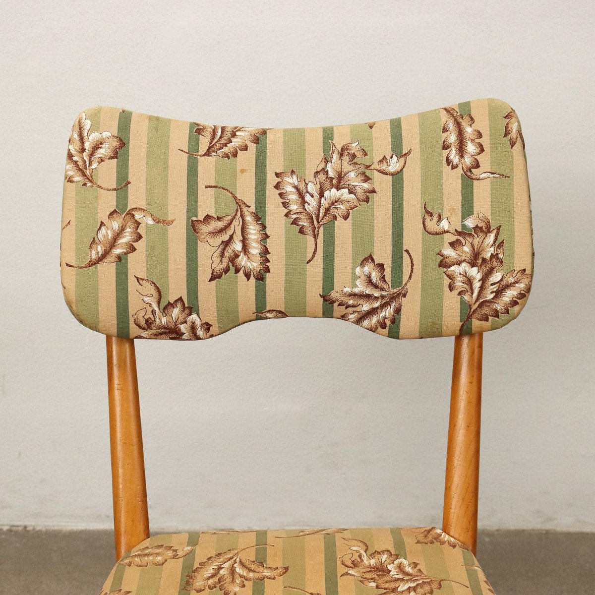 Vintage Chair in Beech & Fabric, Italy, 1950s for sale at Pamono