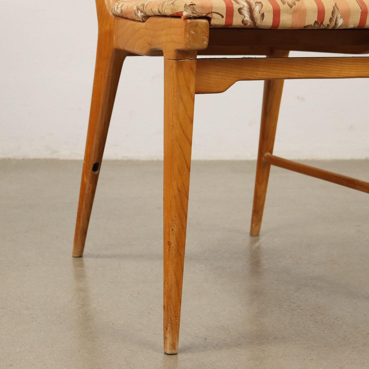 Vintage Chair in Beech & Fabric, Italy, 1950s for sale at Pamono