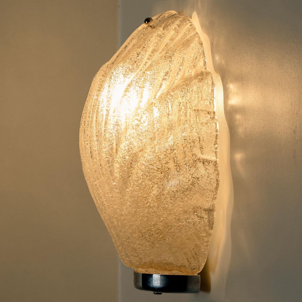 Shell Shaped Glass Wall Lights, Limburg, Germany, 1970s, Set of 2 for ...