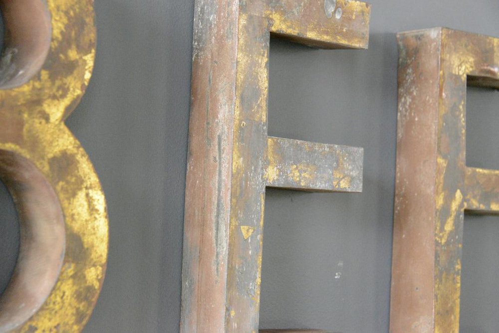 Gold Gilded Beer Sign, 1920s for sale at Pamono