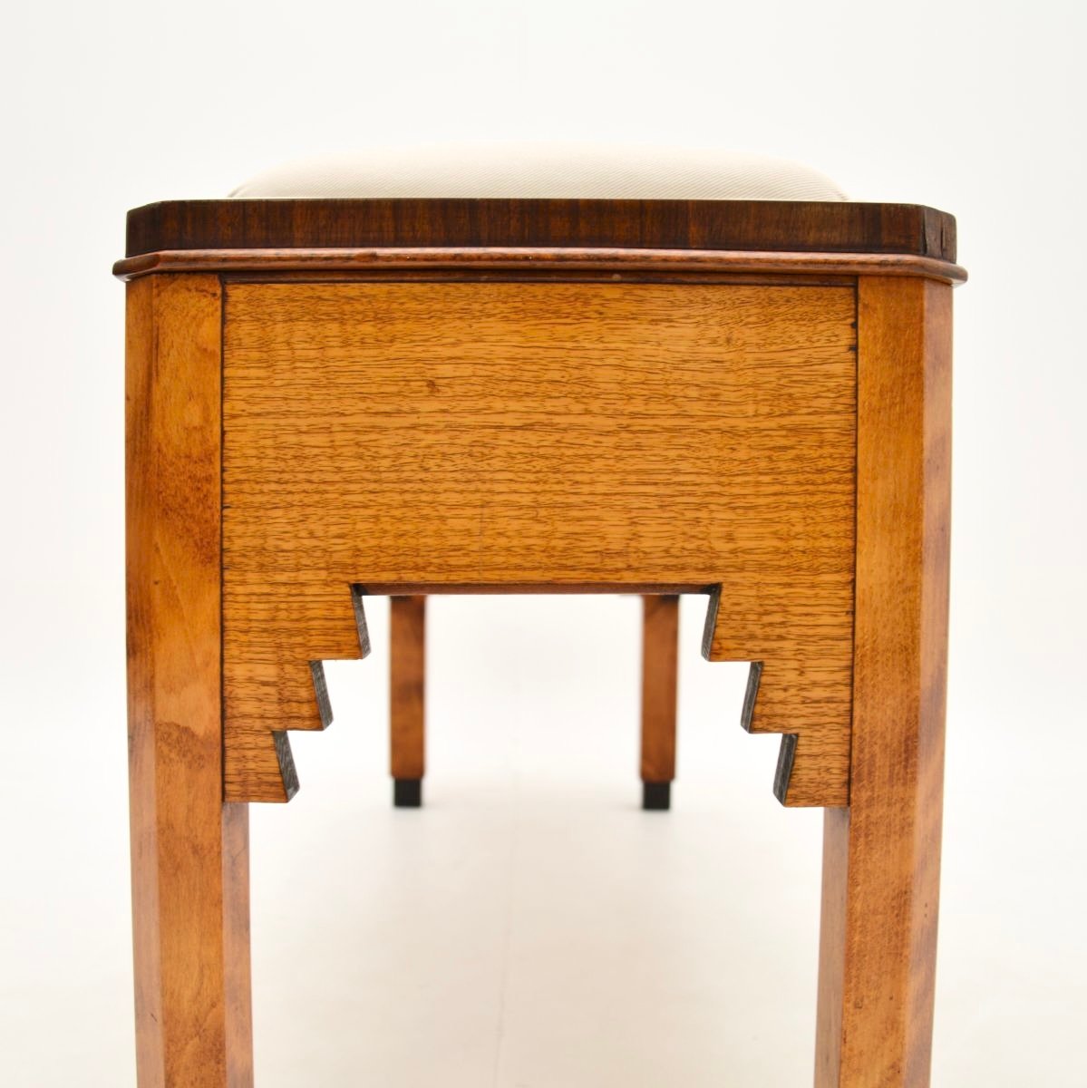 Art Deco Walnut and Oak Bench, 1920s for sale at Pamono