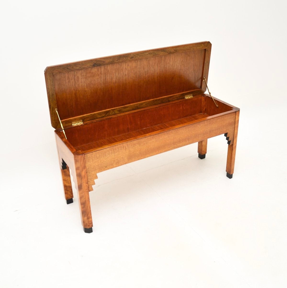 Art Deco Walnut and Oak Bench, 1920s for sale at Pamono