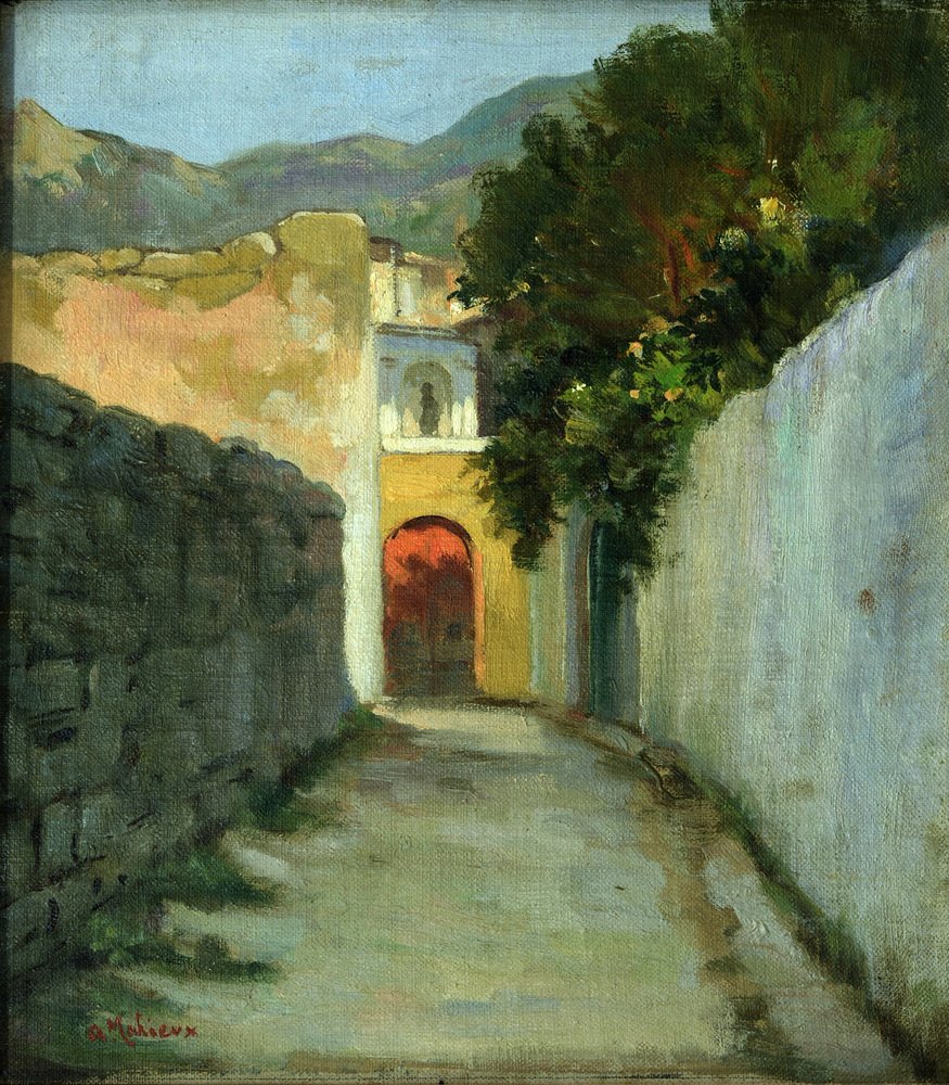 Alfredo Mahieux, Roads of Ischia, 1949, Oil on Wood, Framed for sale at ...