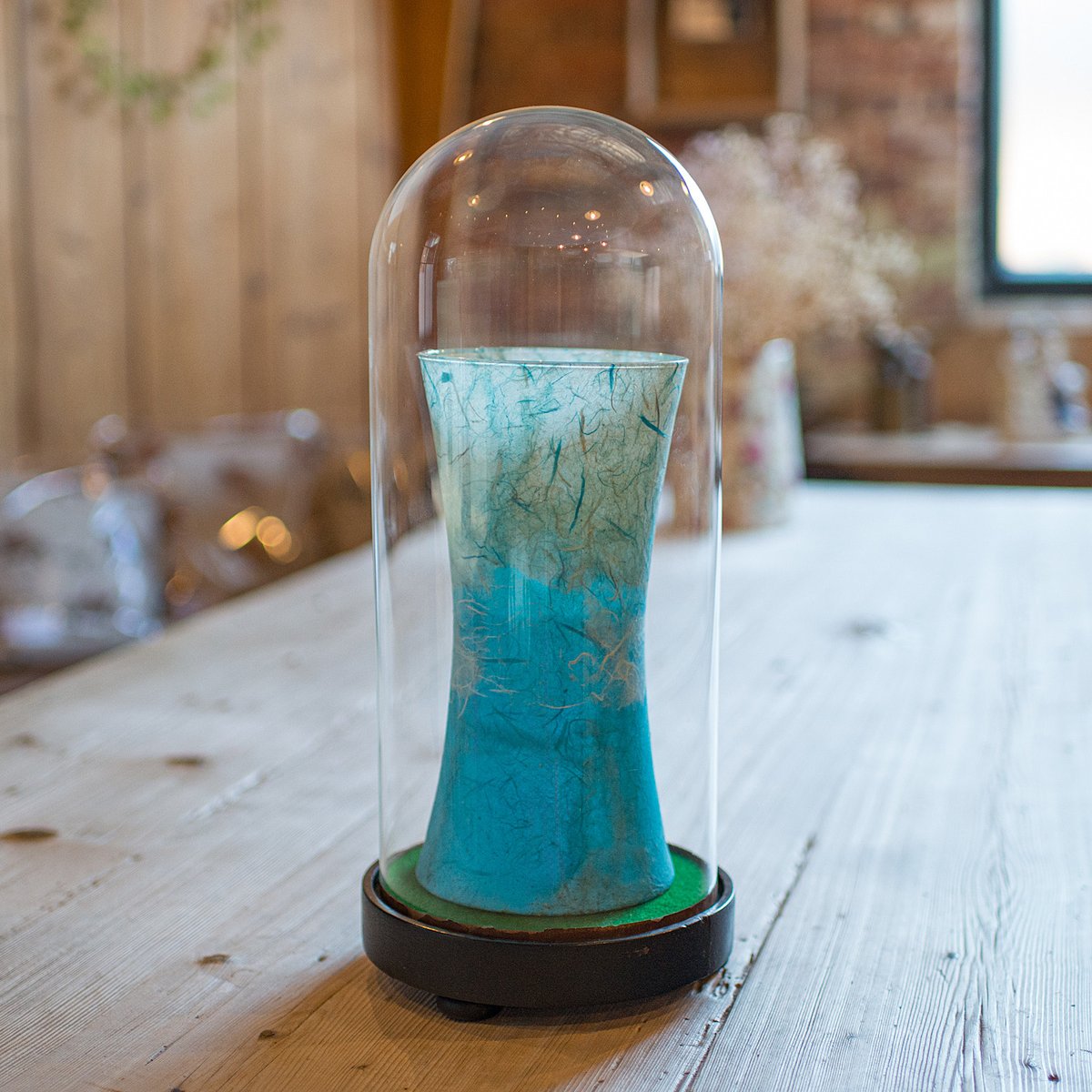 English Astrolabium Glass & Pine Clock Dome for sale at Pamono