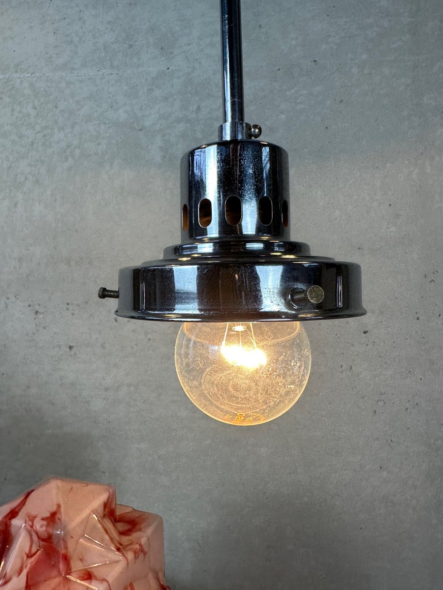 Art Deco Skyscraper Marbled Rose Opaline Glass Ceiling Light for sale ...