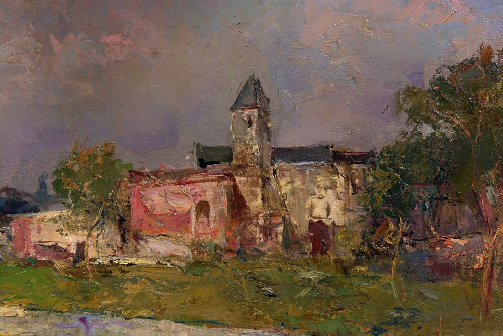 Giacomo Moretti, Landscape, Oil Painting, 1974, Framed for sale at Pamono