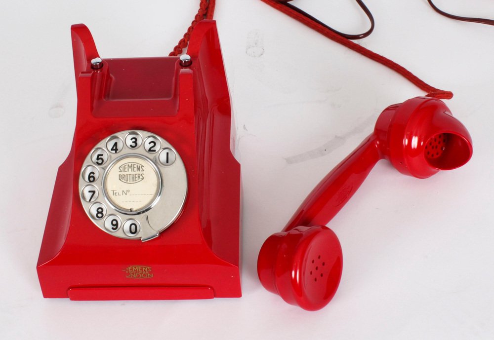 Vintage Red Acrylic Glass & Bakelite 330 Telephone, 1950s for sale at ...