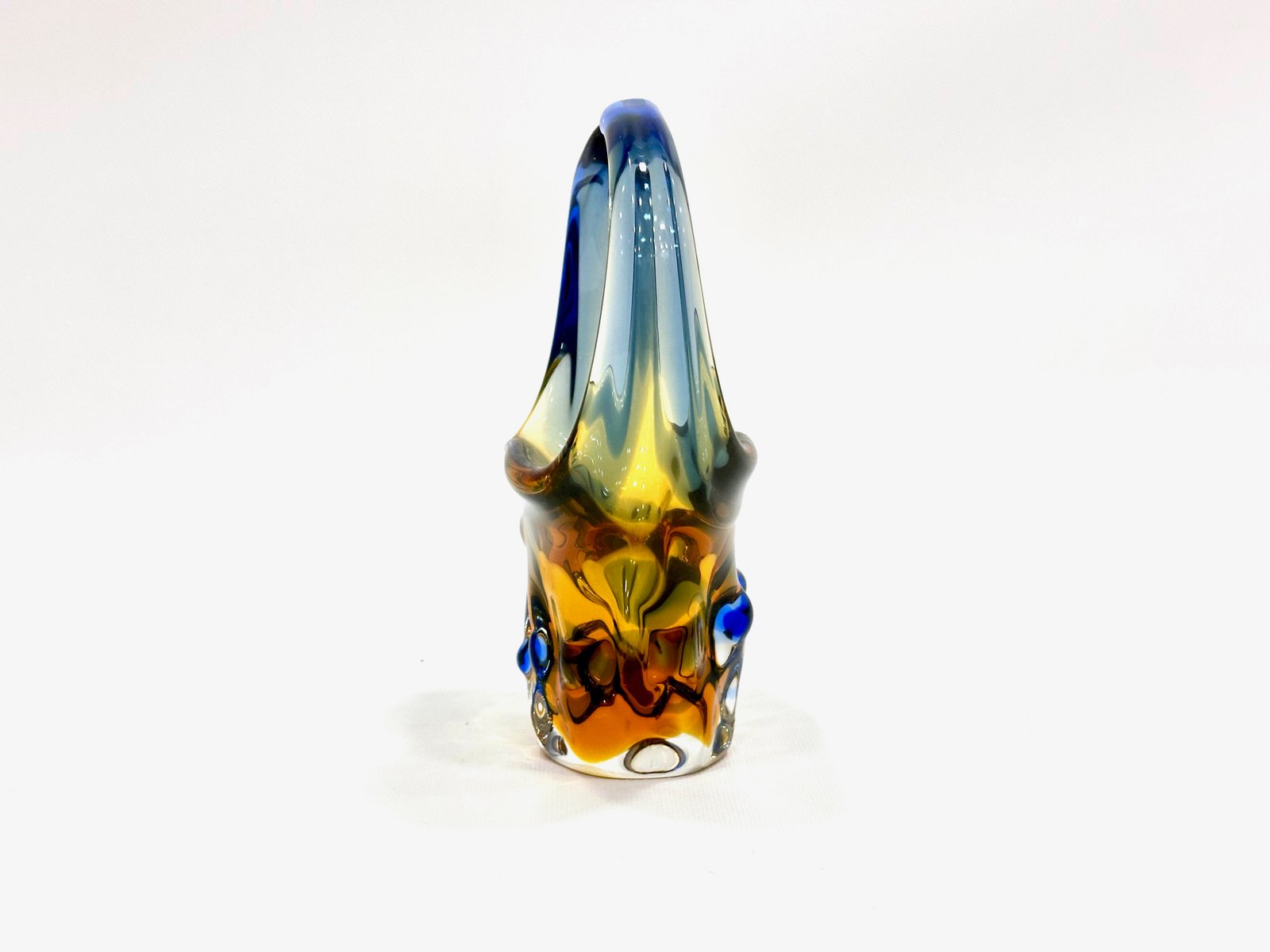 Art Glass Basket by Frantisek Zemek for Sklarna Mstisov, 1960s for sale ...