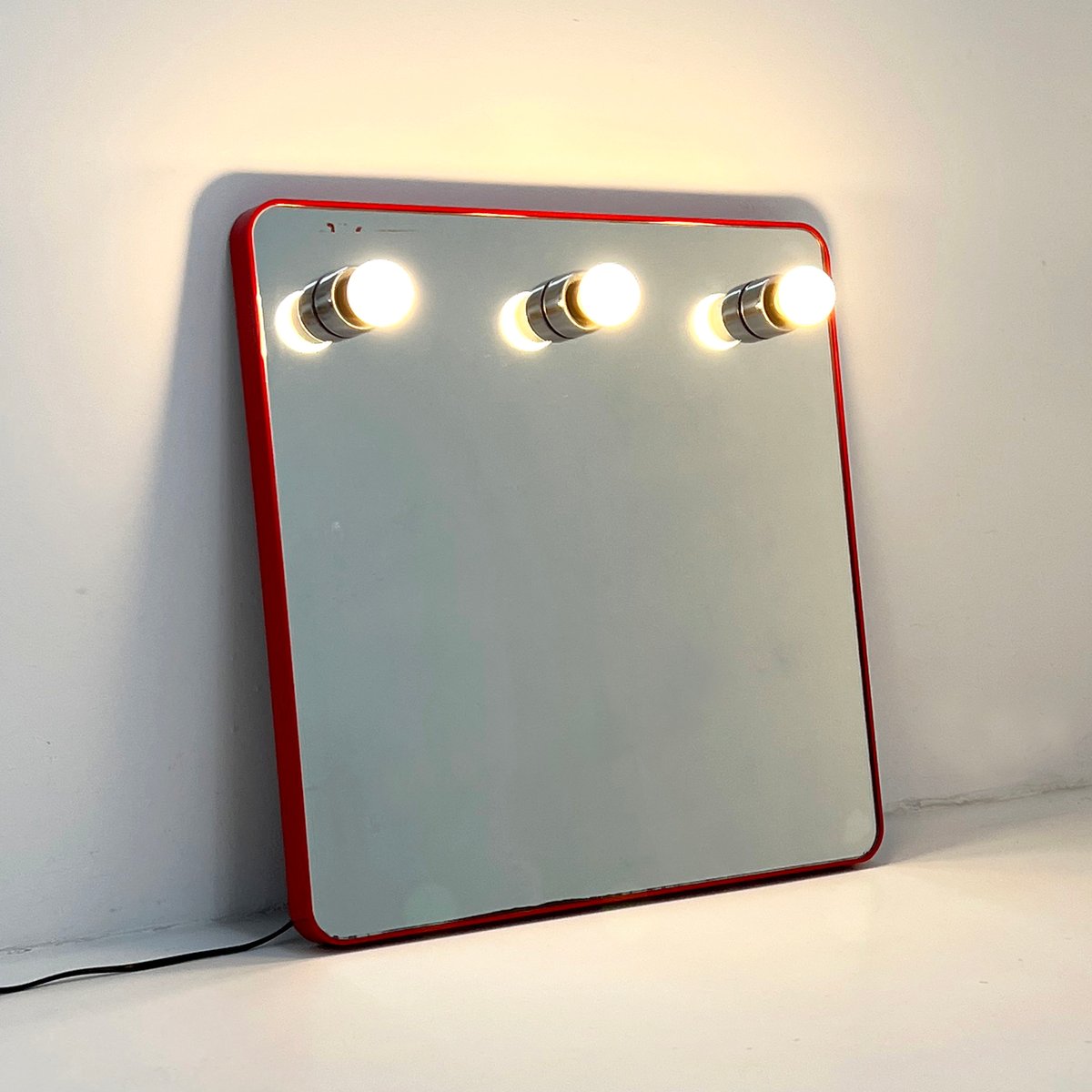 Red Vanity Mirror from Gedy, 1970s for sale at Pamono