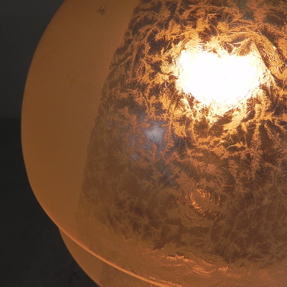 Art Deco Hanging Lamp with Stepped Glass Ball, 1930s for sale at Pamono