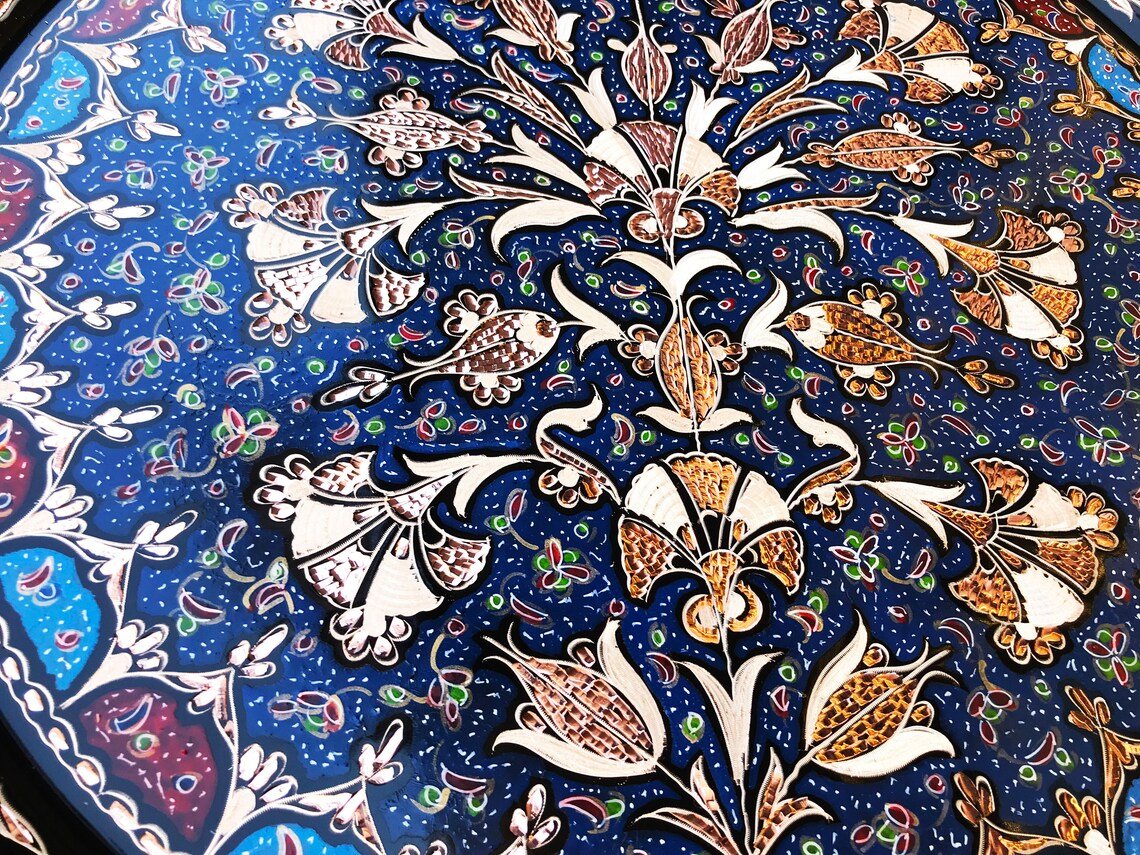 Engraved Clove Design Copper Tray for sale at Pamono