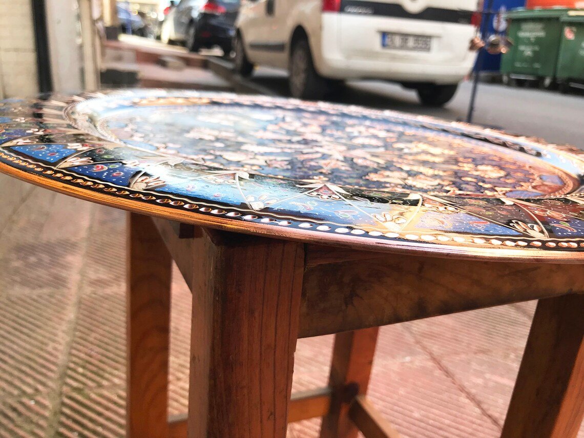 Engraved Clove Design Copper Tray for sale at Pamono