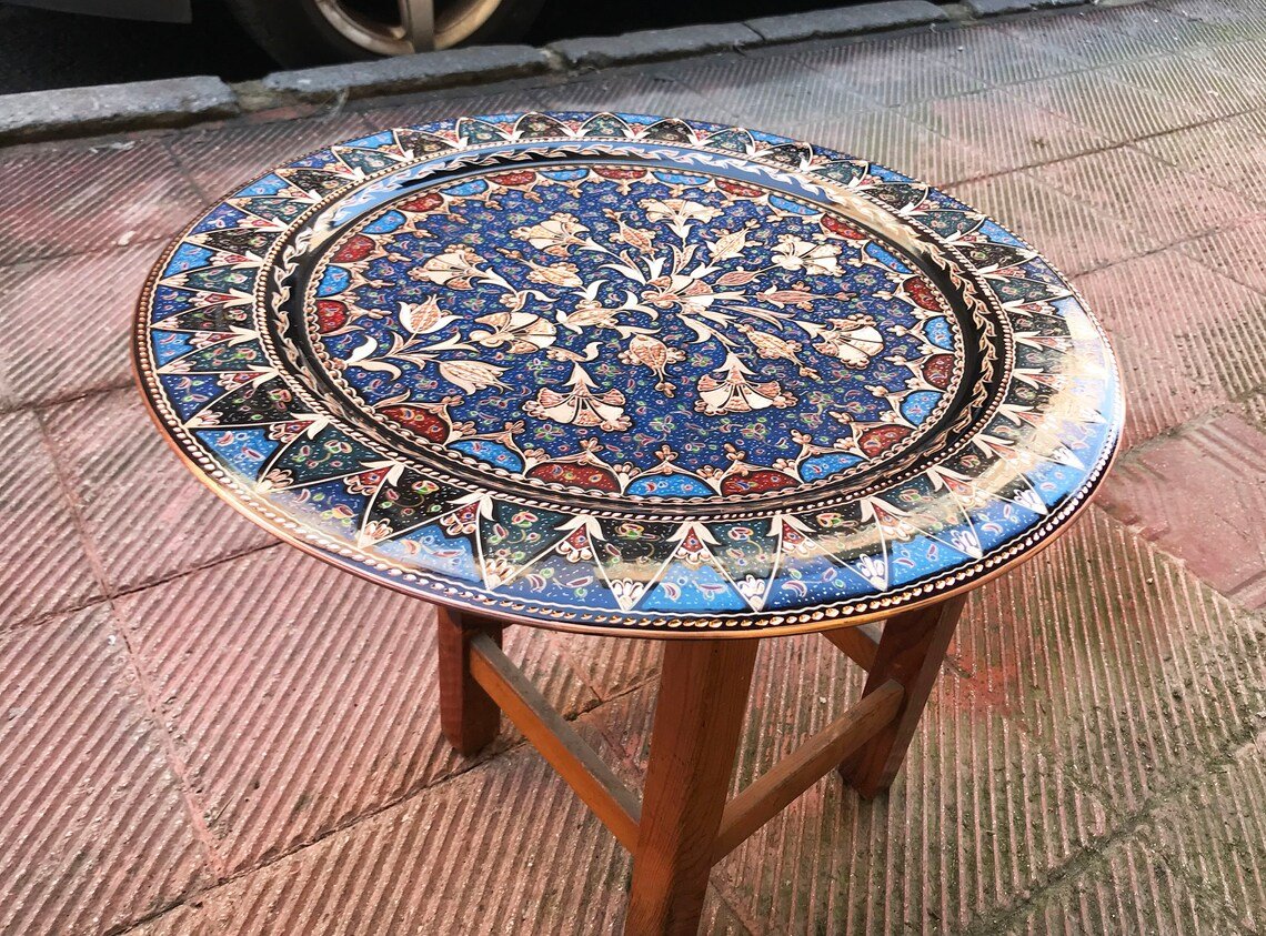 Engraved Clove Design Copper Tray for sale at Pamono