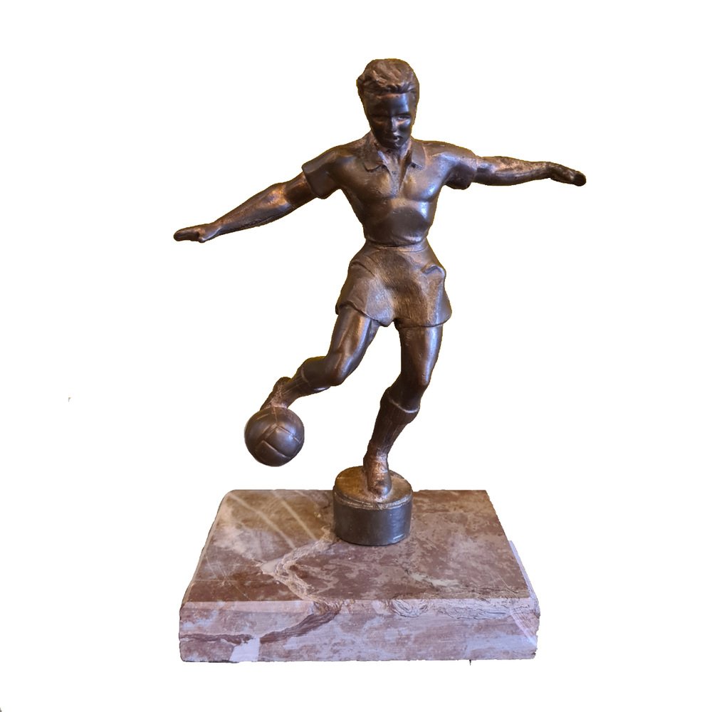 Bronze Art Deco Statues of Footballers by Gallot, 1930s, Set of 2 for ...