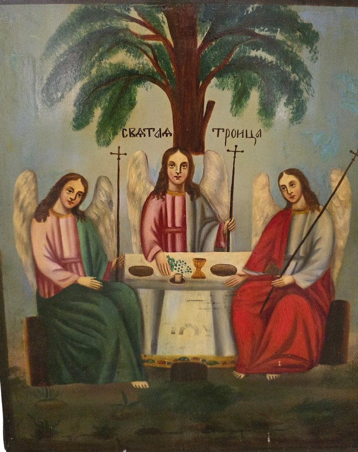 19th Century Orthodox Icon The Testament Trinity, 1860 for sale at Pamono