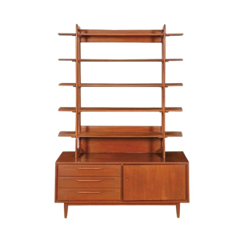 Mid-Century Side Board with Shelves by Swiss Teak for sale at Pamono