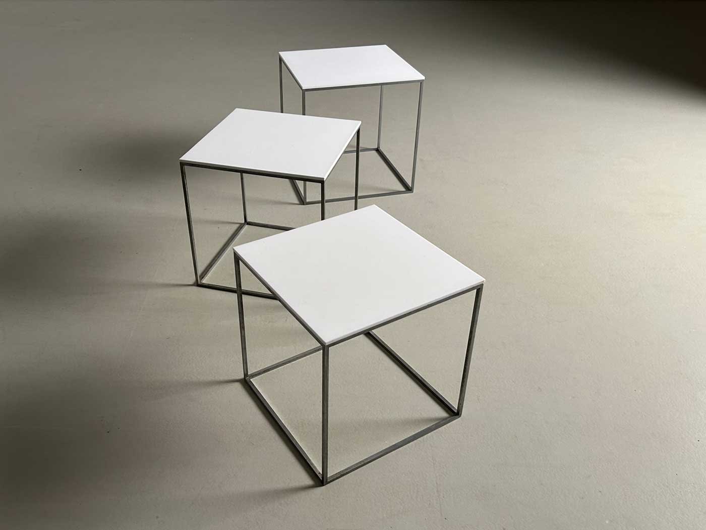 Cubic Nesting Tables by Poul Kjærholm, 1960, Set of 3 for sale at Pamono