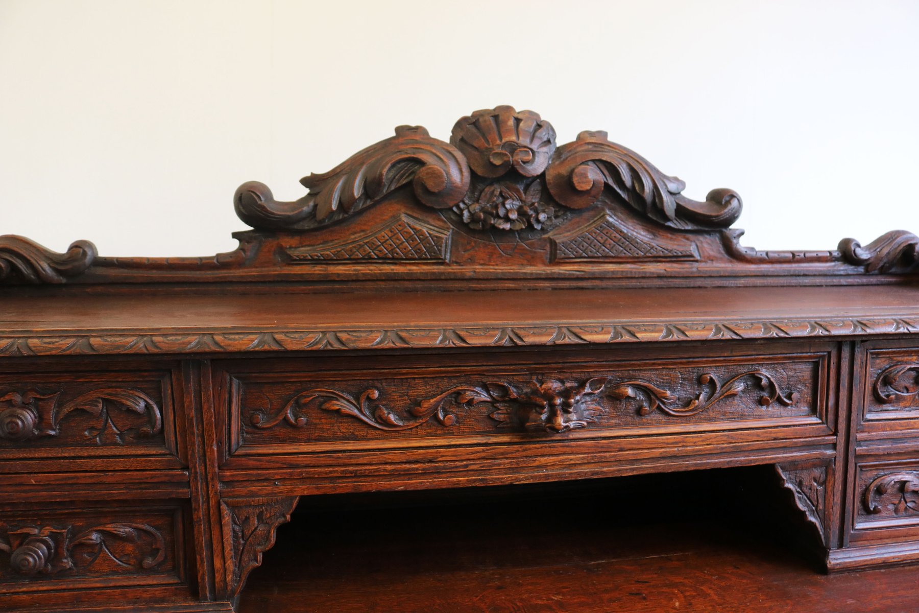 19th Century Renaissance Revival French Oak Writing Desk, 1870s for ...
