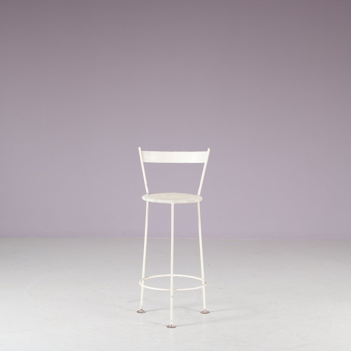 Vintage Children's Stool in Perforated Metal, 1950s for sale at Pamono