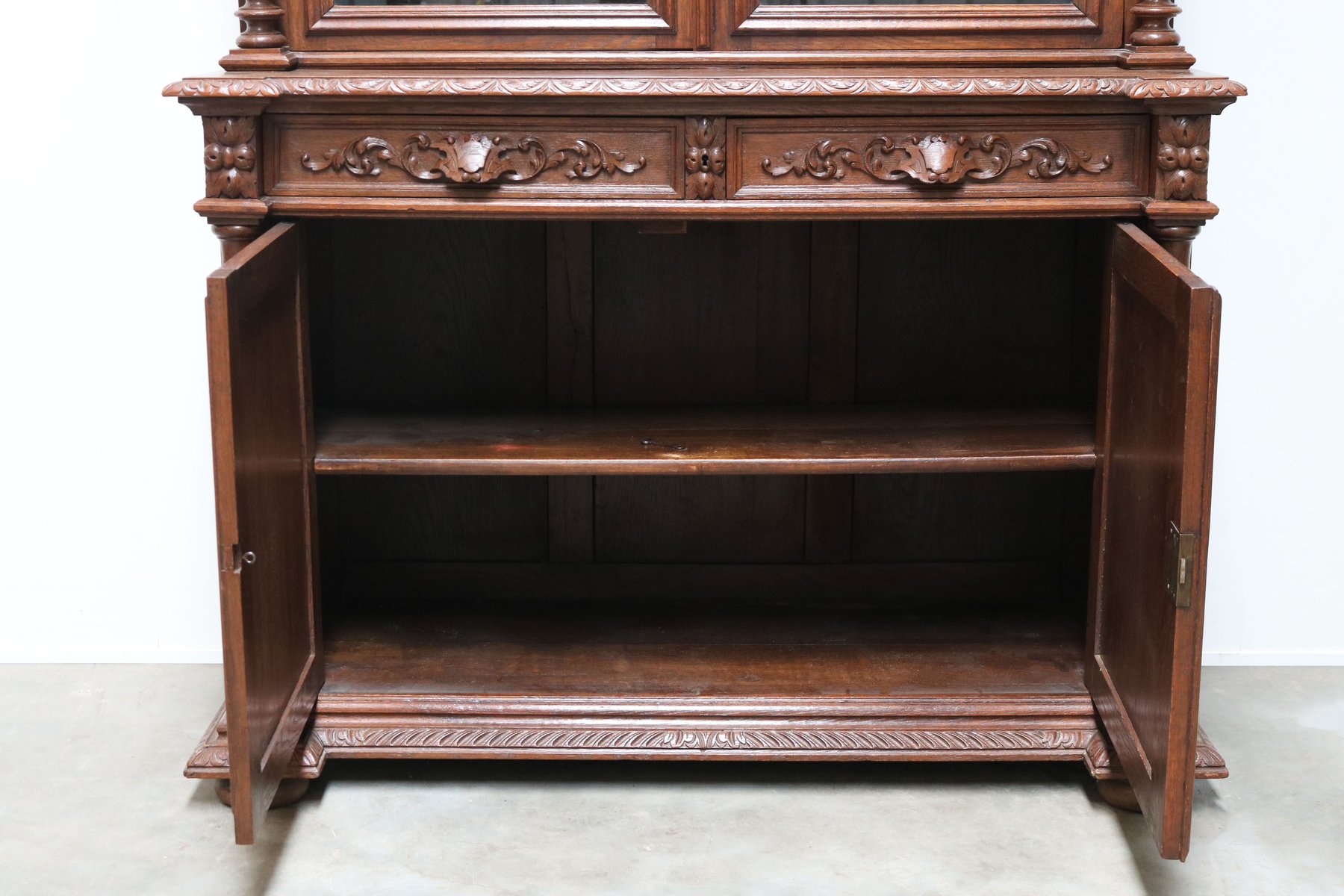 Renaissance Revival French Hunt Cabinet with Barley Twist, 1870s for ...